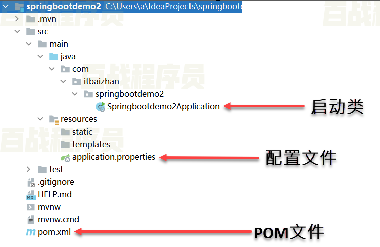 SpringBoot项目结构_POM文件-【官方】百战程序员_IT在线教育培训机构_体系课程在线学习平台